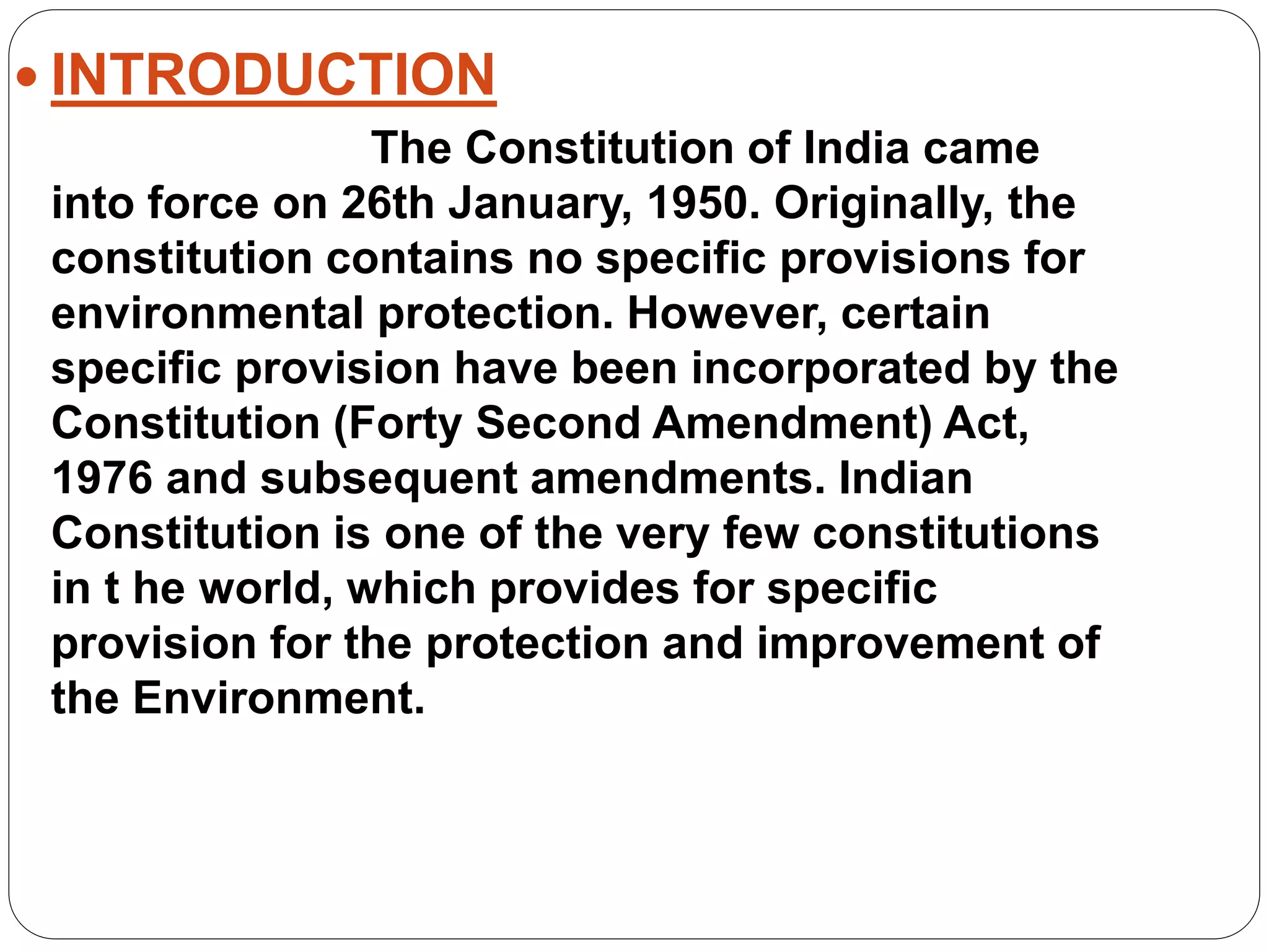 constitutional provision and environment protection | PPTX
