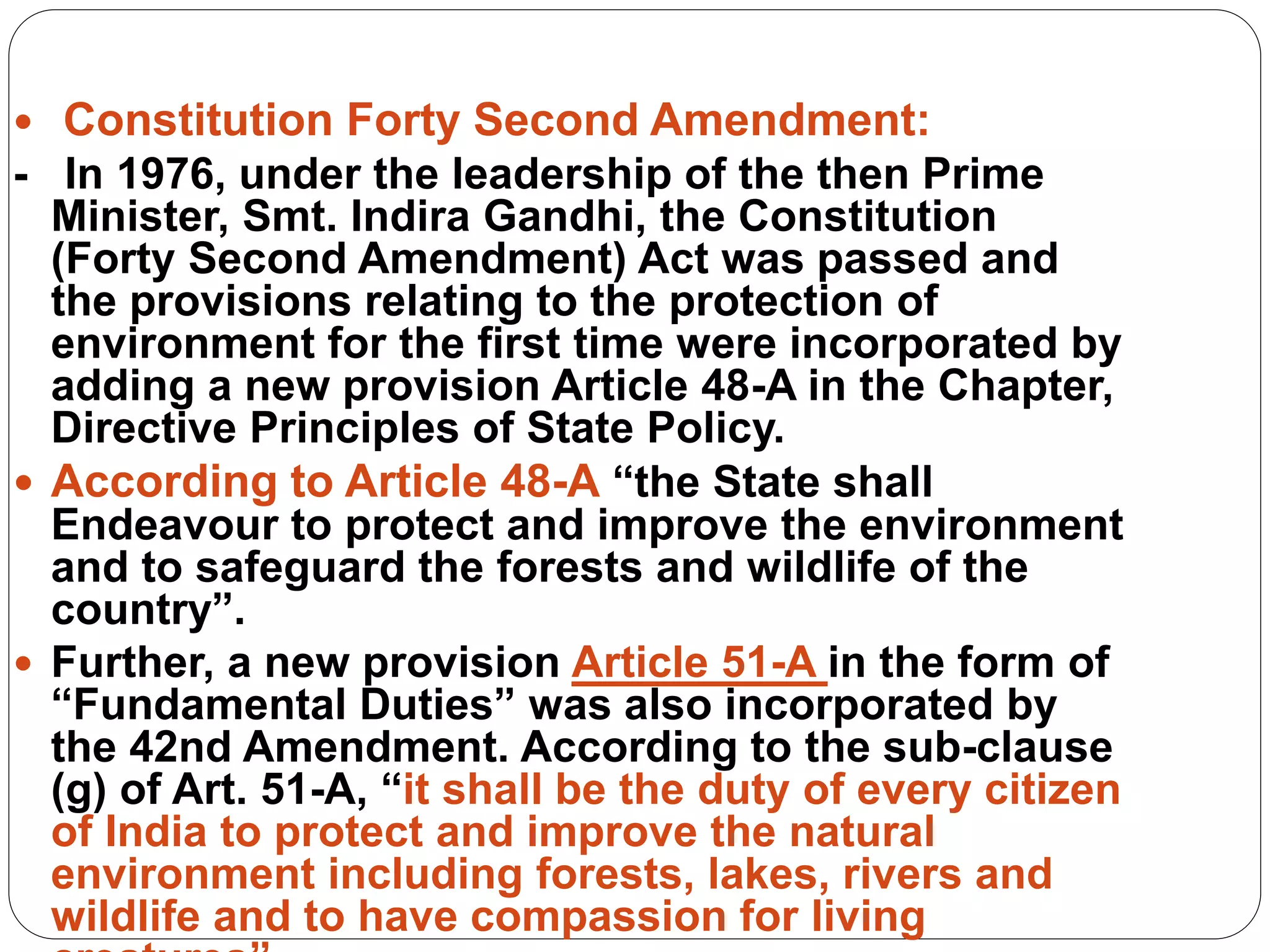 constitutional provision and environment protection | PPTX