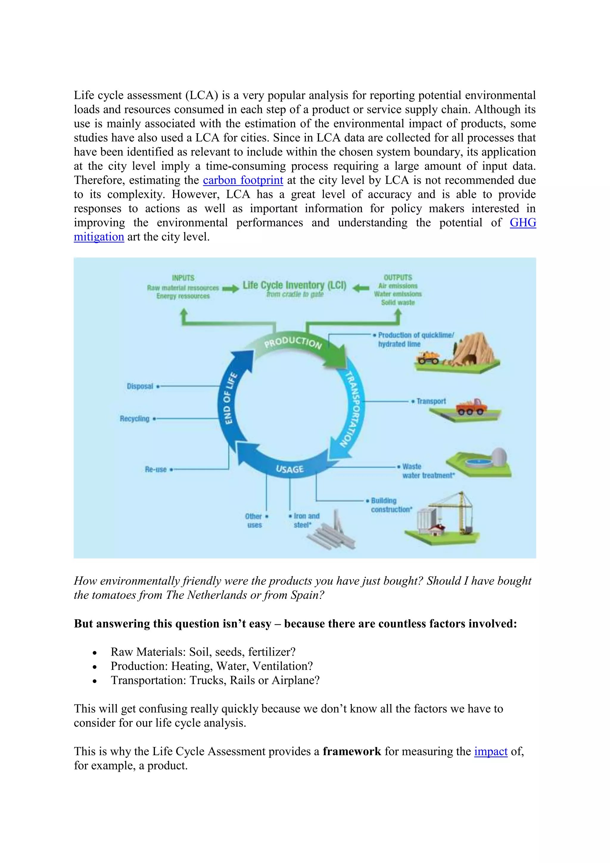 Environment life cycle assessment | PDF