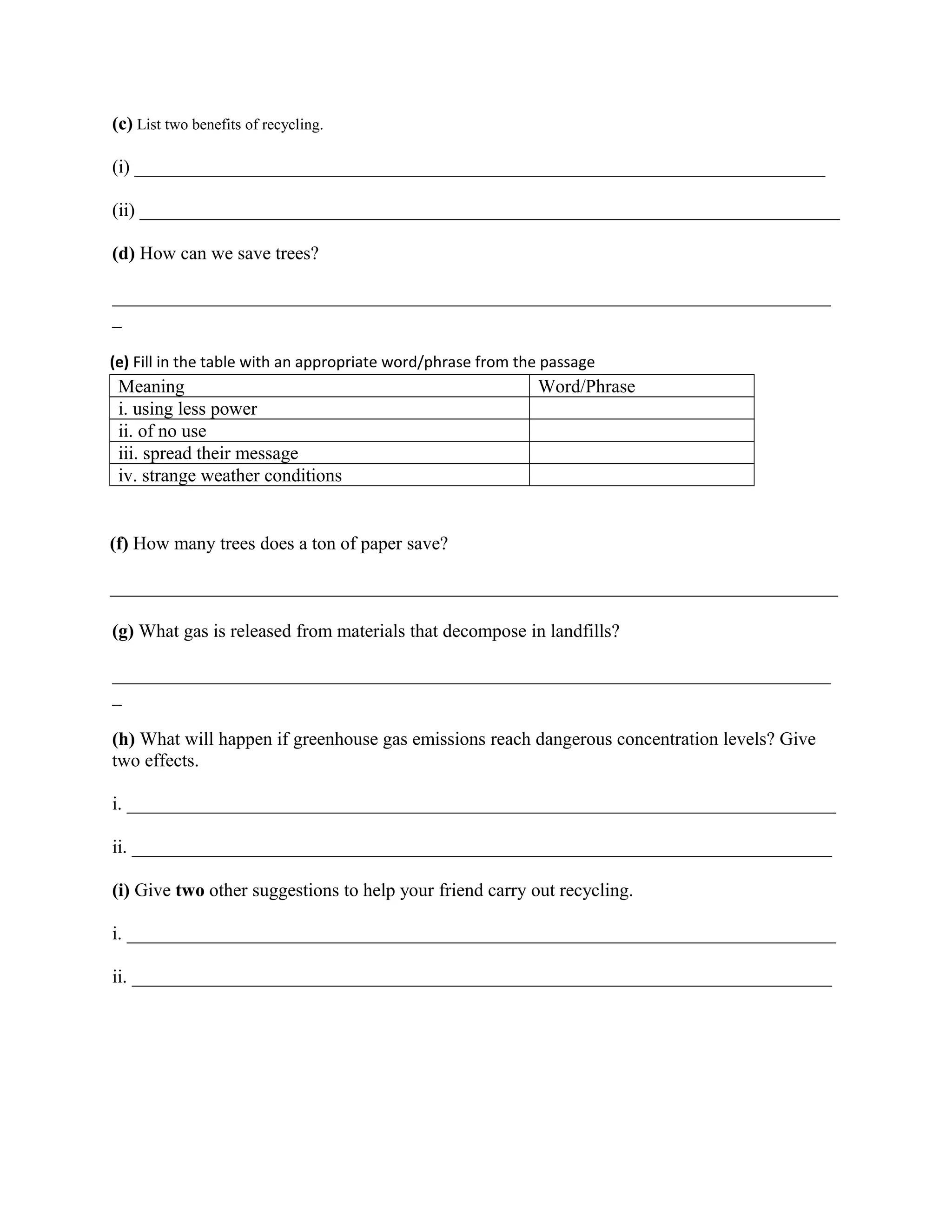 Pt3/ Form 1-Environment linear text | DOC