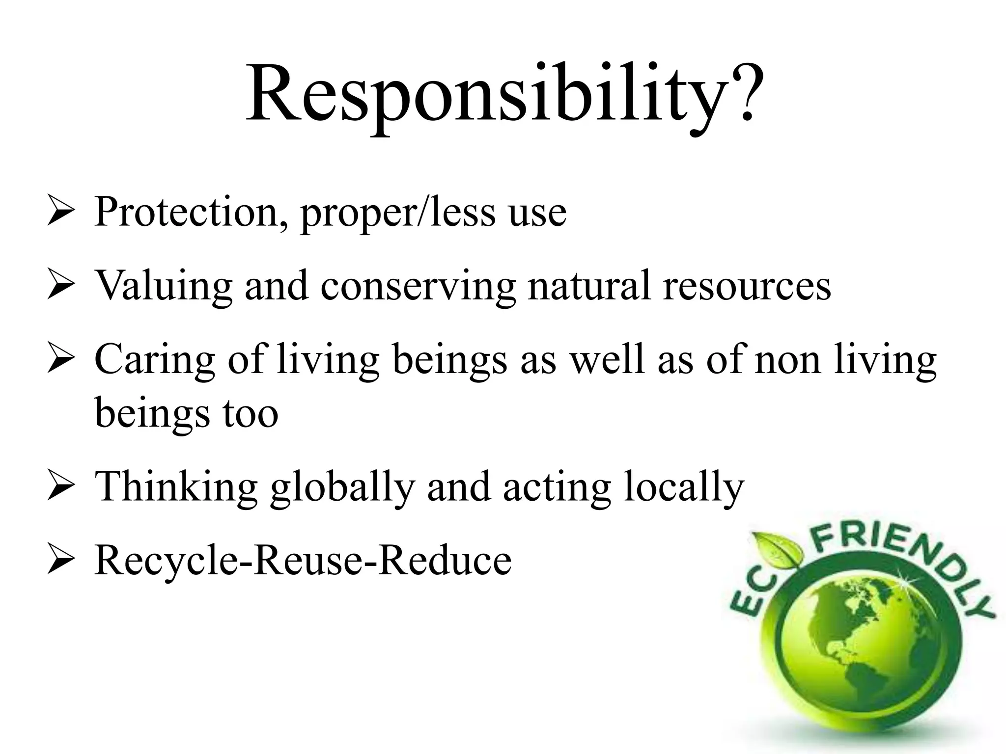 Environmentlly responsible consumption | PPTX