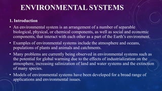 Environment modelling and its environmental aspects | PPTX