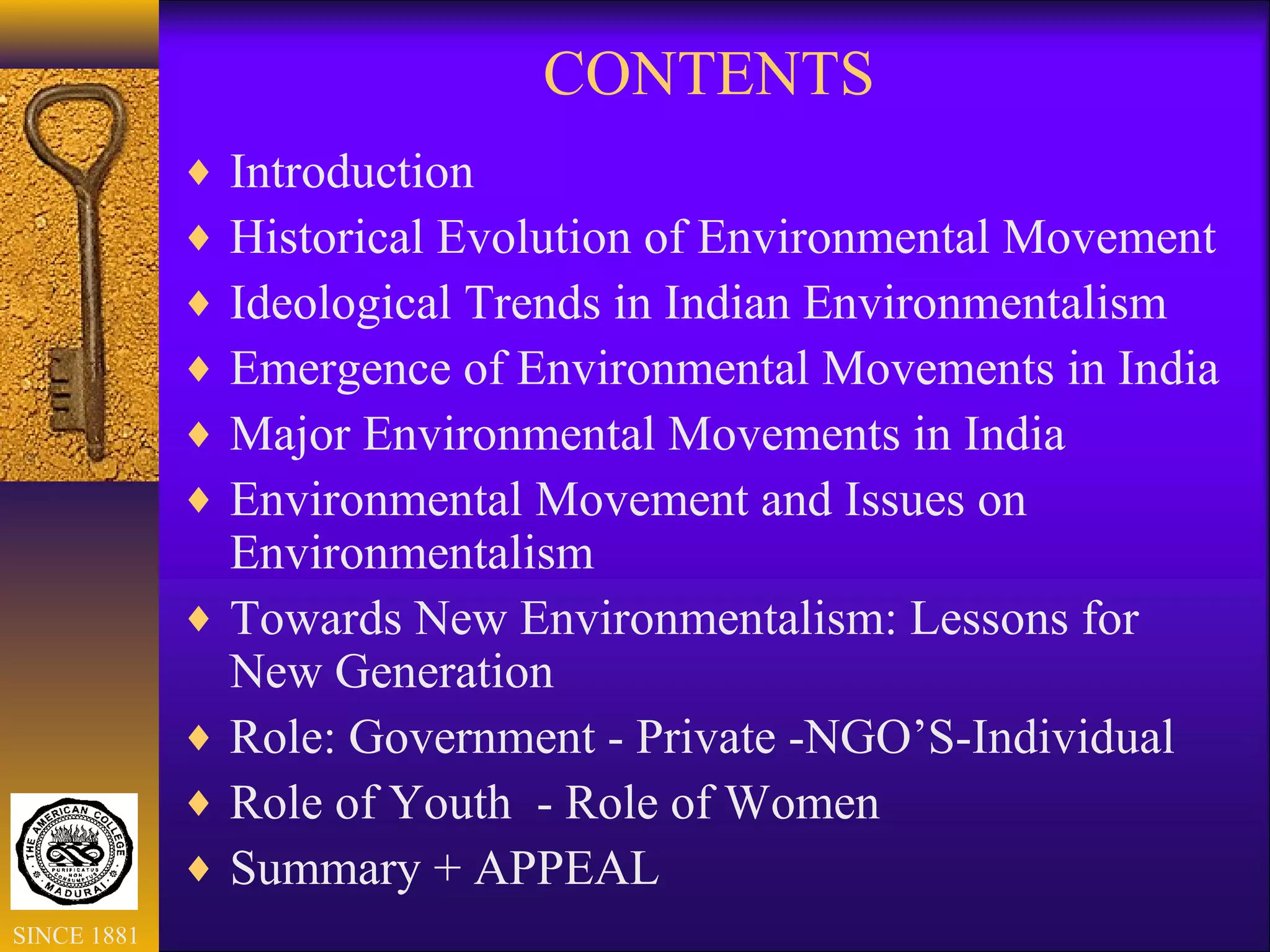 Dr.C.Muthuraja's Presentation on Environmental Movement - Lessons for ...