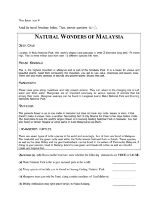 Form 1/PT3Environment non linear text | PDF