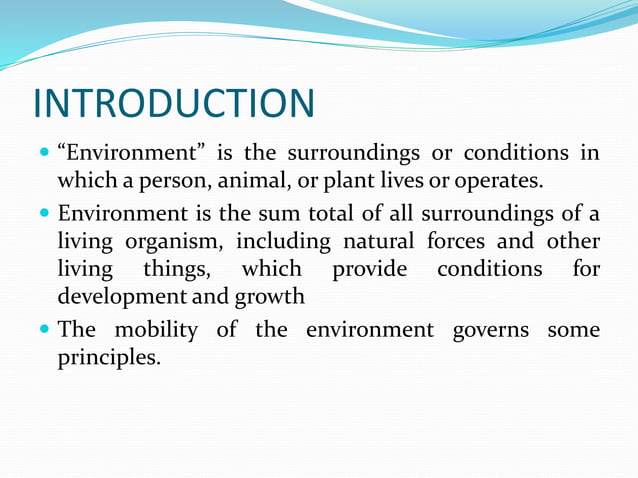 principles of environment | PPTX | Biological Sciences | Science