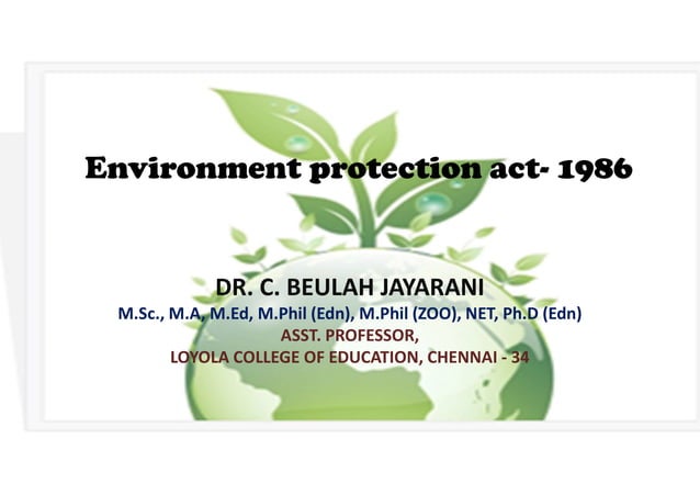 Environment protection act 1986 | PPT