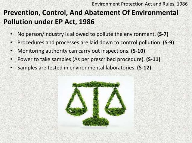 Environment protection act | PPTX | Environmental Services Industry ...