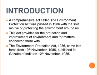 Environment Protection Act, 1986 | PPTX