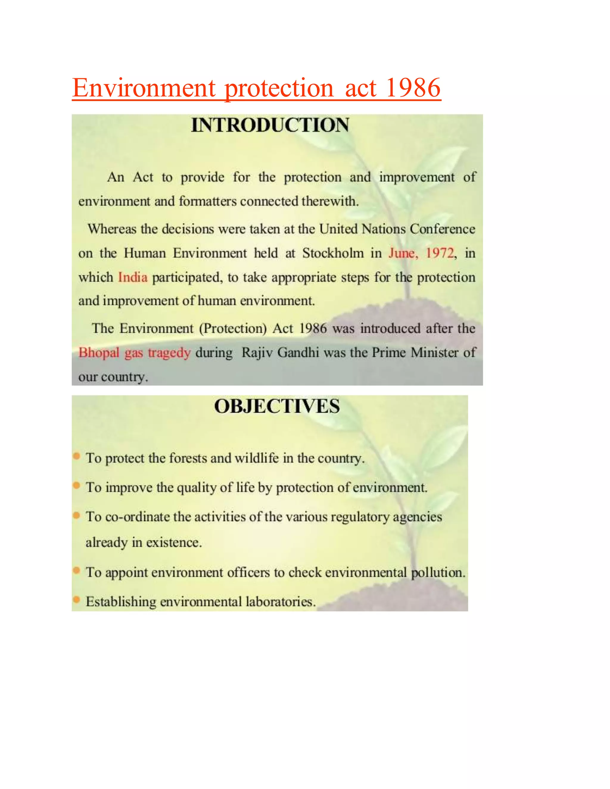 Environment protection act 1986 | DOCX