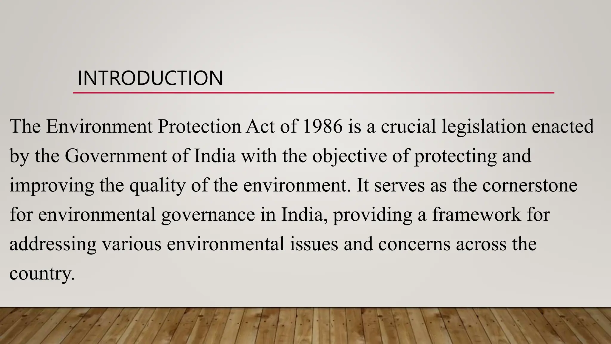Environment Protection Act 1986. Power point presentation | PPTX