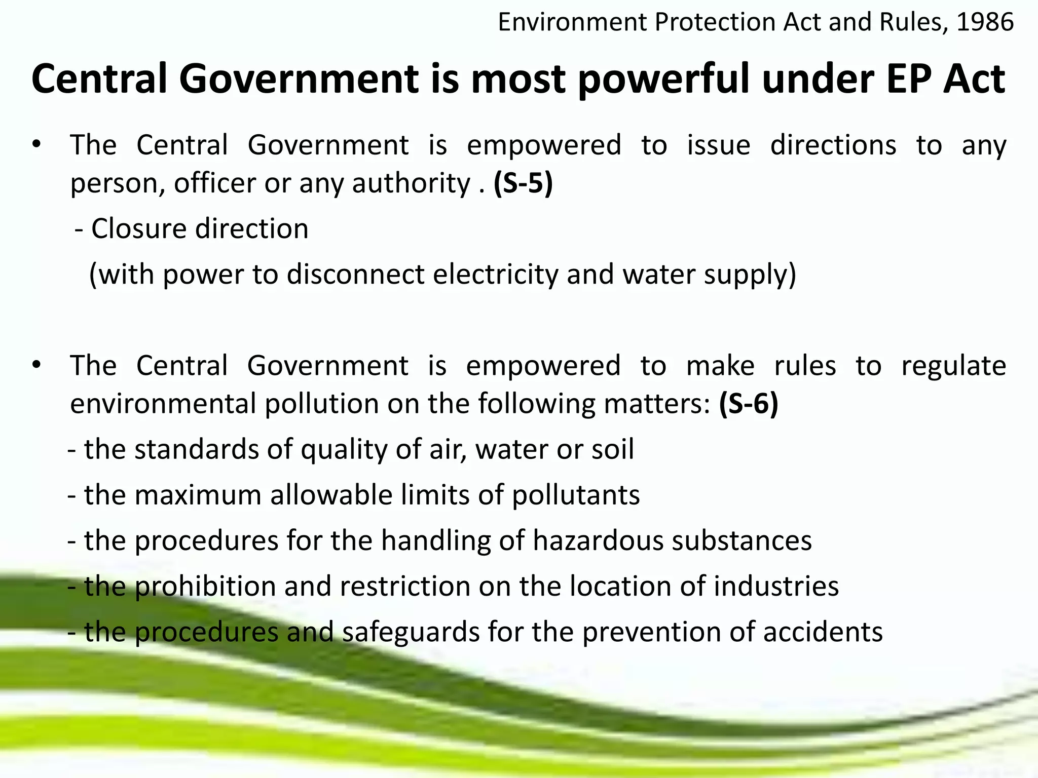 Environment protection act and key rules | PPT