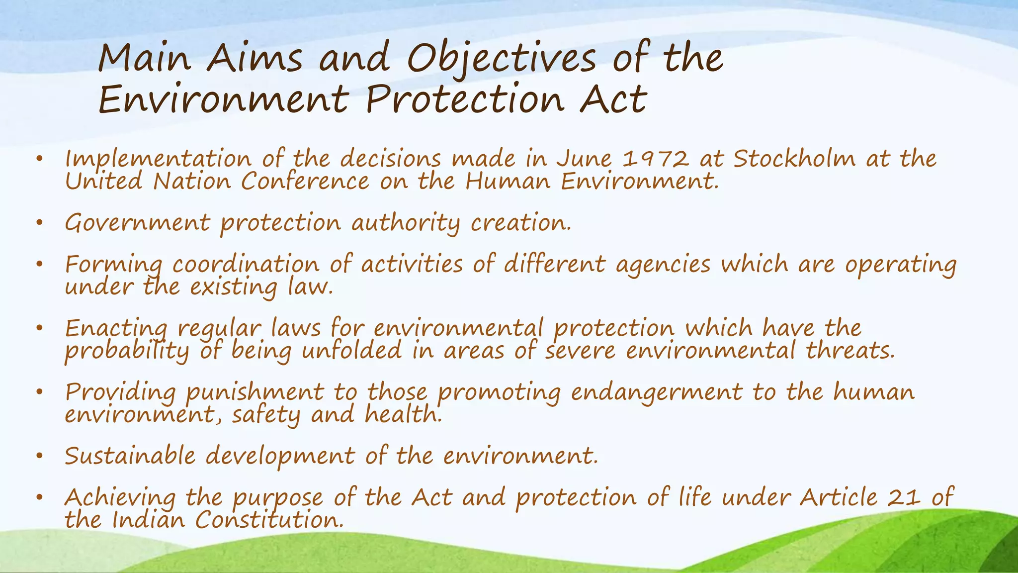 Environment protection act and rules | PPTX