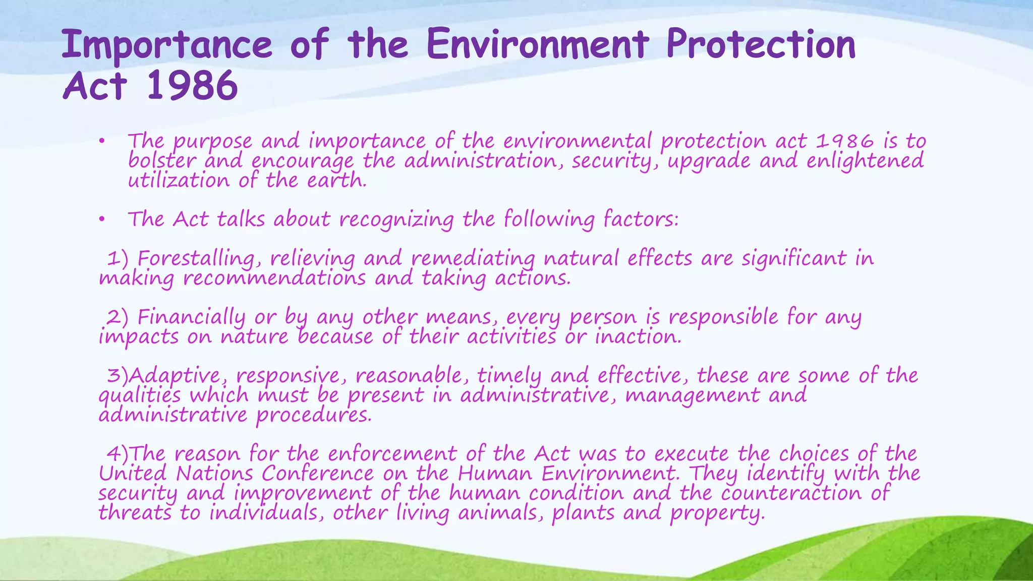 Environment protection act and rules | PPTX