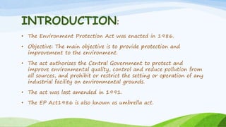 Environment protection act and rules | PPTX
