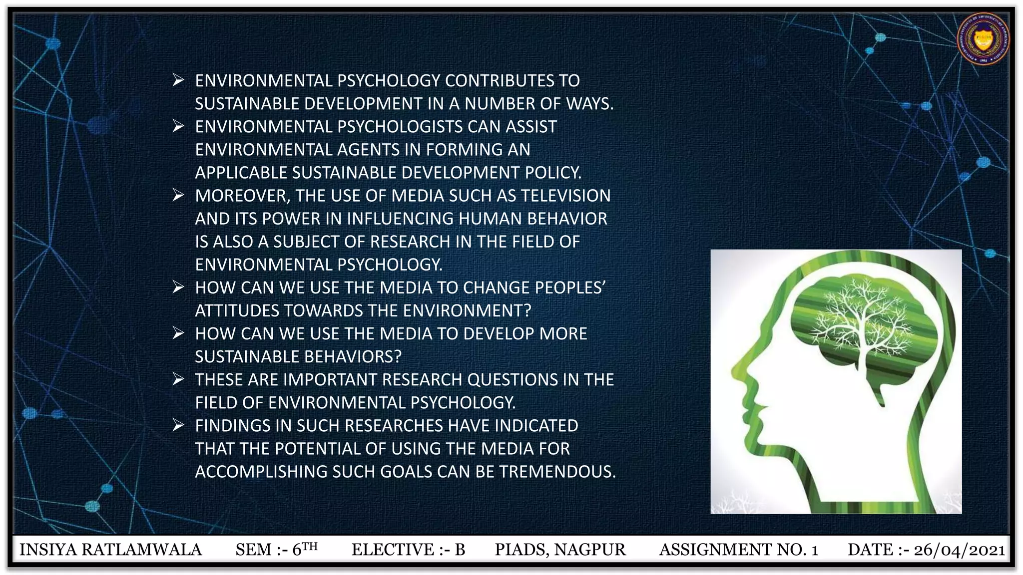Environment psychology 6th sem | PPTX | Environmental Services Industry ...