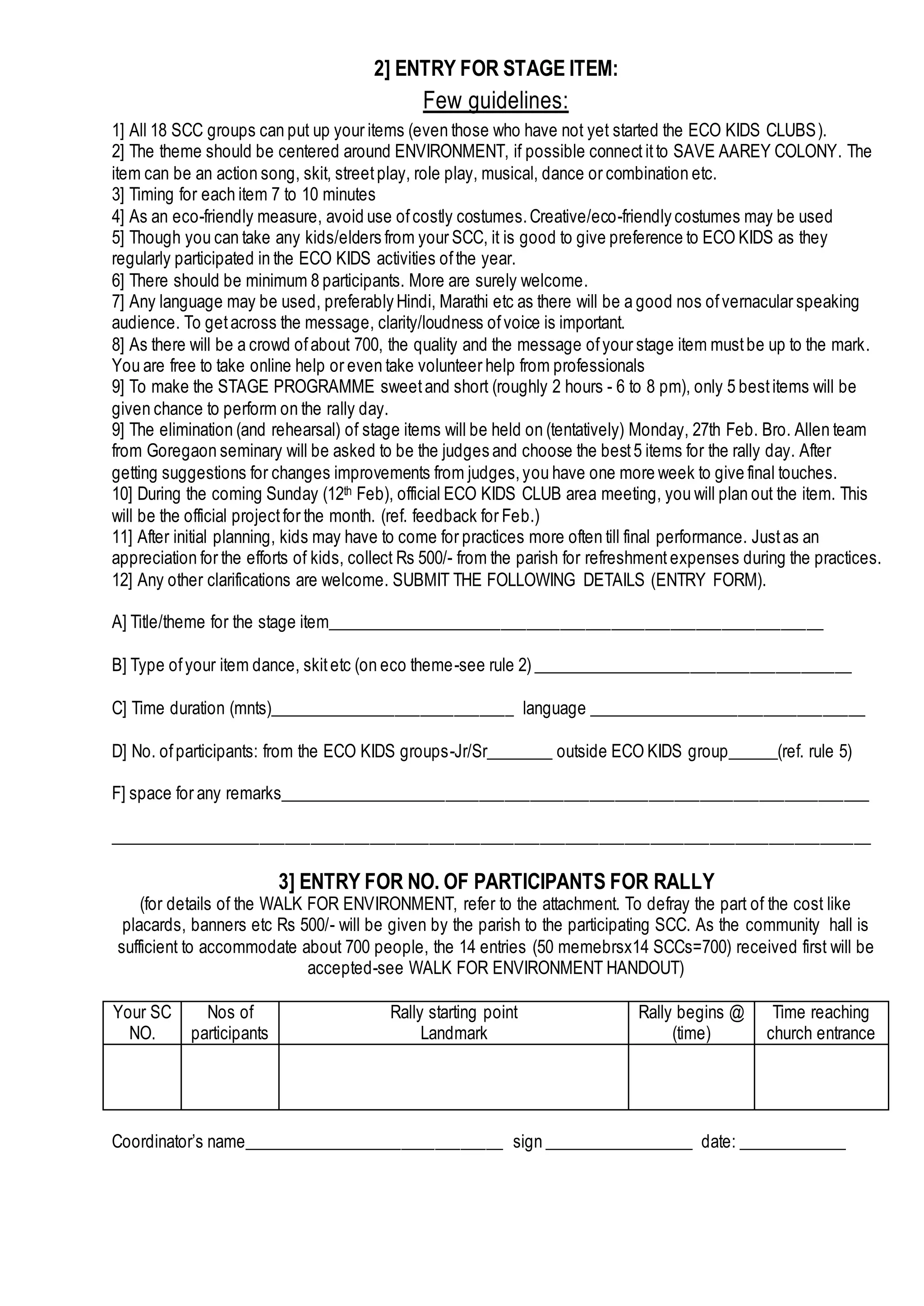 Environment rally entry form | PDF