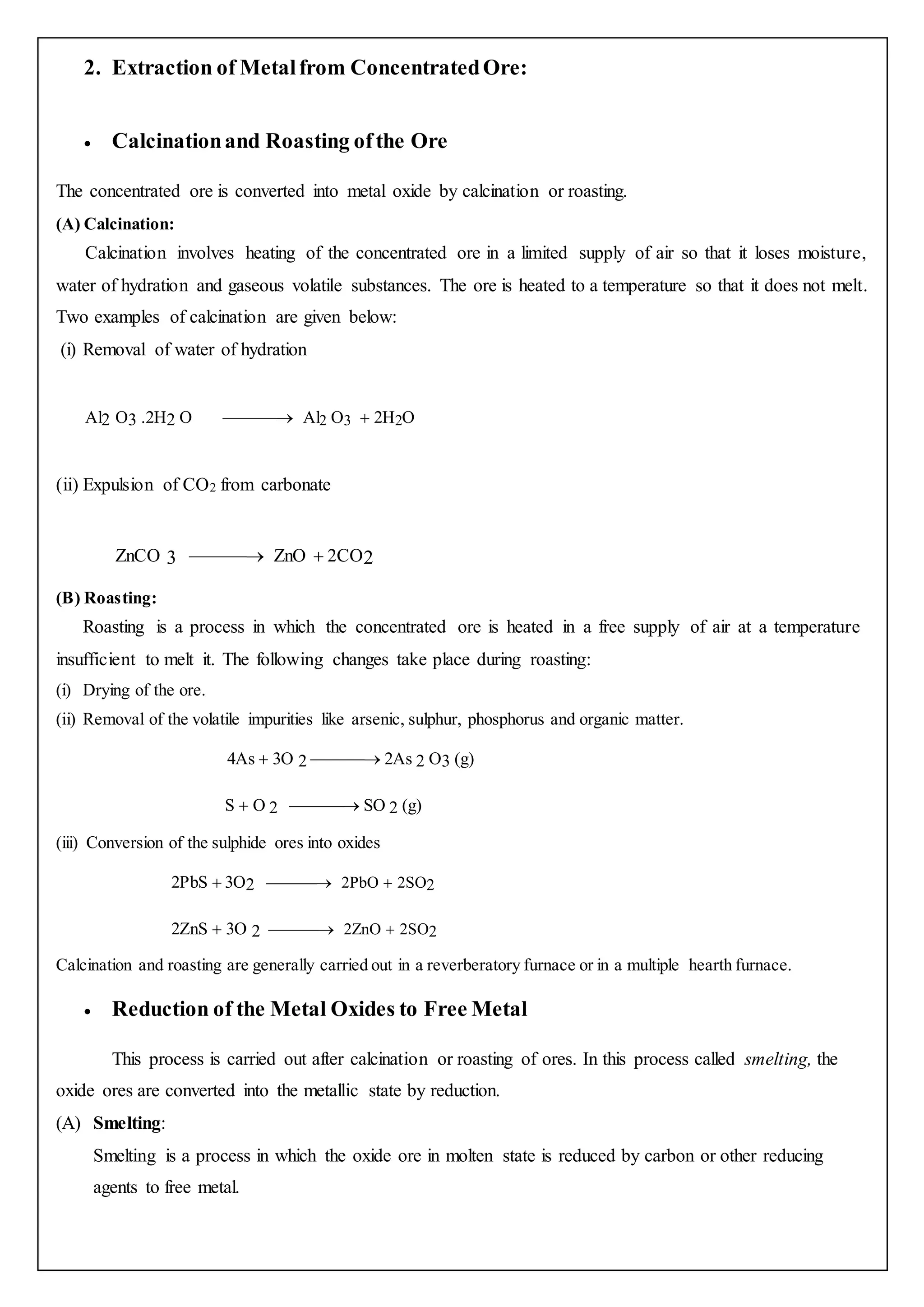 Extractive Metallurgy | DOCX