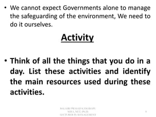 Environment studies Unit-I for B.Com, BBA, BA, B,Sc - I year, B.Tech