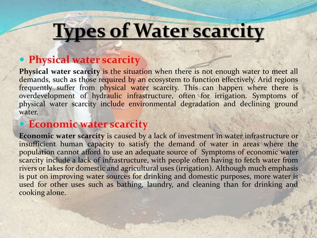 Water Scarcity & Conservation of water ppt | PPTX