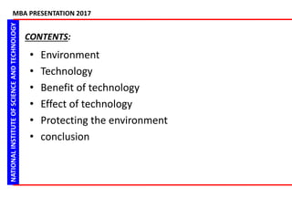 Environment vs technology | PPTX