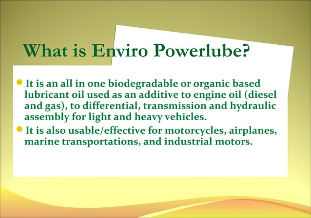 Enviro powerlube powerpoint | PPT