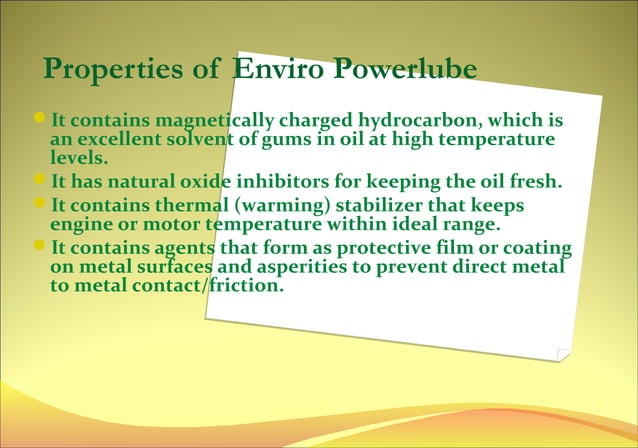 Enviro powerlube powerpoint | PPT