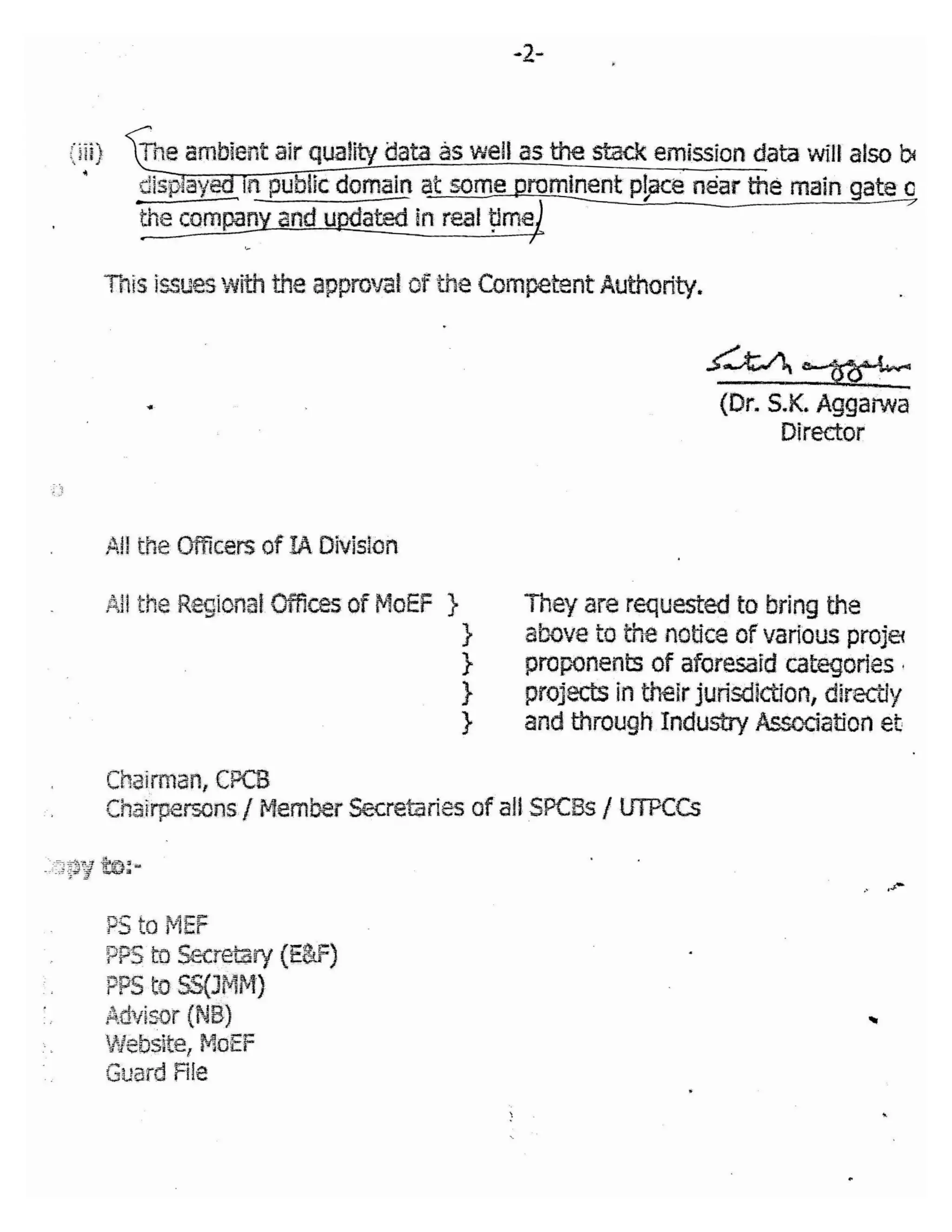 MOEF Notification on Online Data Reporting | PDF