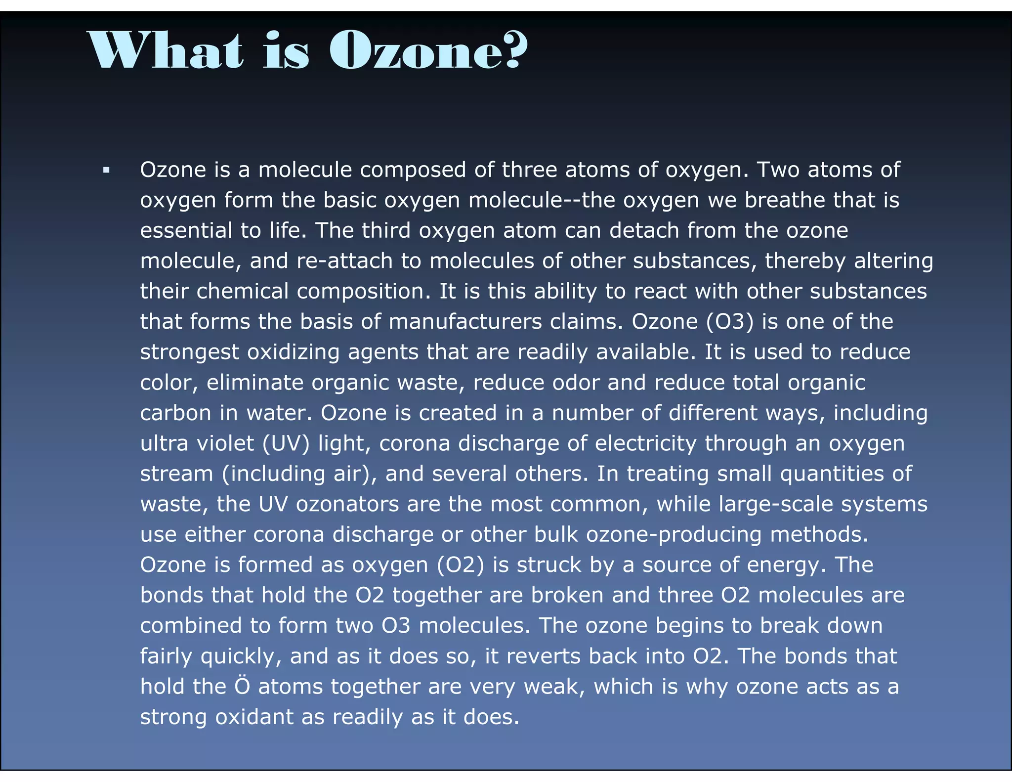 Envirozone Ozone Presentation | PDF
