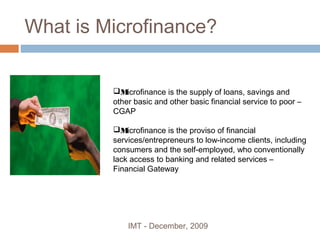 Envisioning Micro Finance | PPT