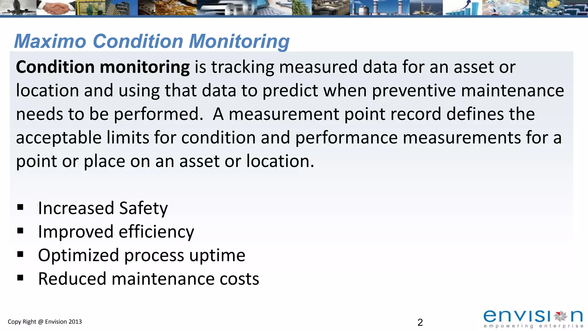 Envision Maximo condition Monitoring | PDF