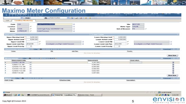 Envision Maximo condition Monitoring | PDF