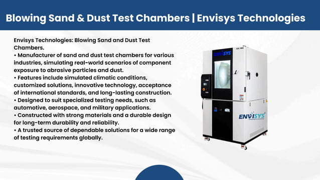 Envisys Technologies - Blowing Sand & Dust Test Chambers.pdf | Travel ...