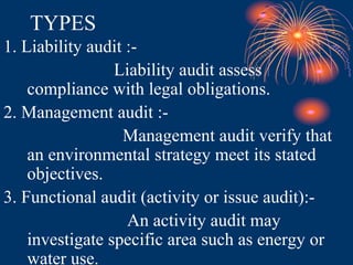 Environmental Audit | PPTX | Environmental Services Industry | Industries