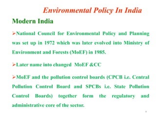 Env policies and laws in india basic | PPTX