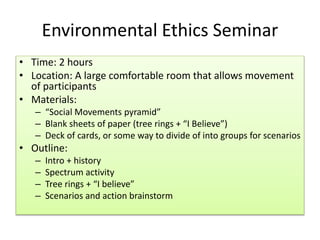 Environmental Ethics Lesson Plan | PPTX