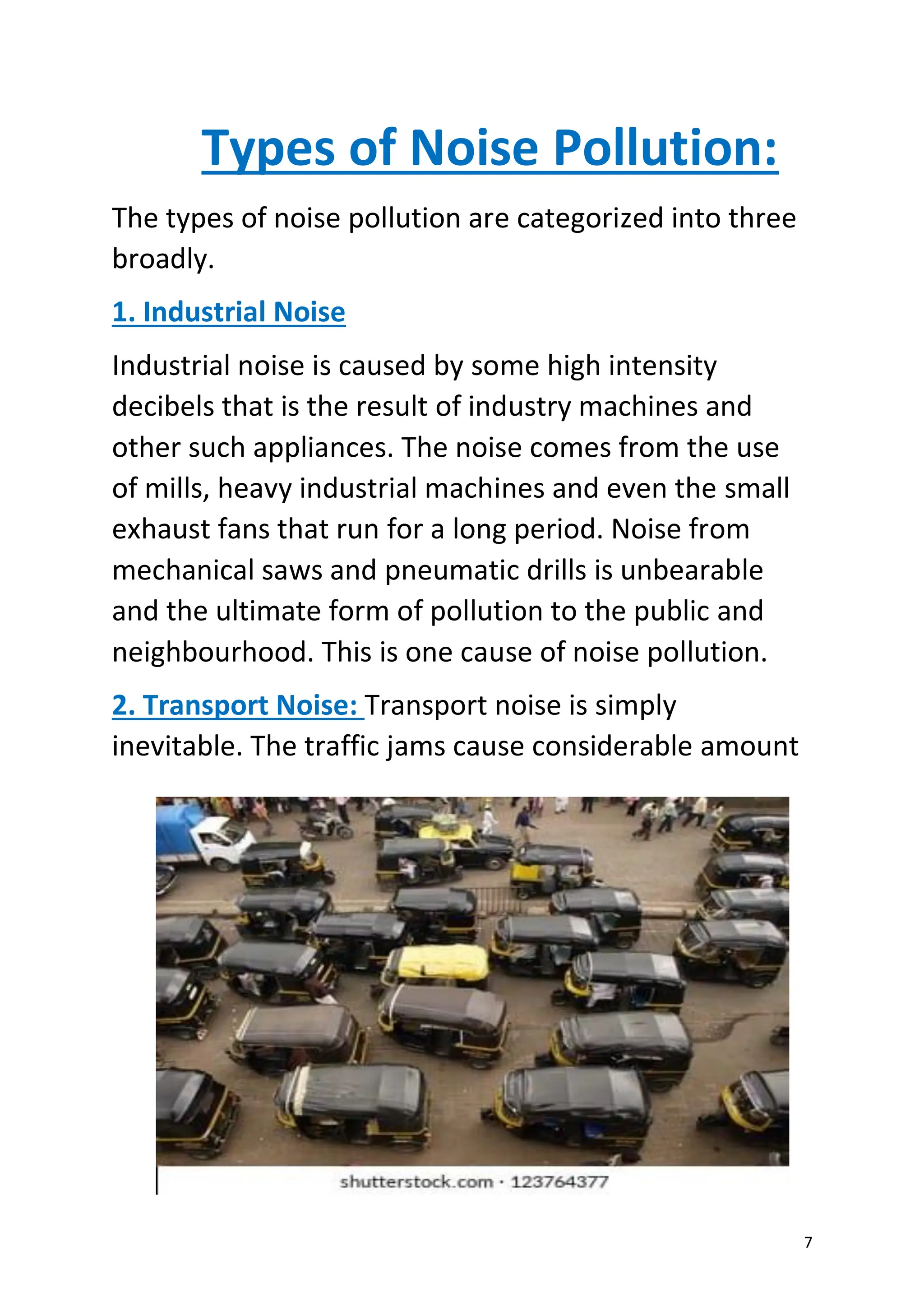NOISE POLLUTION - Introduction .Types of Noise Pollution | PDF