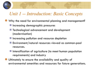 ENVS502_UnitI.ppt environmental planning and management | PPT