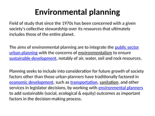 ENVS502_UnitII.pptx planning and management | PPTX