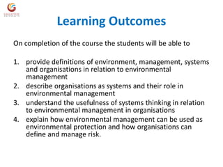 Managment of Enviorment | PPT