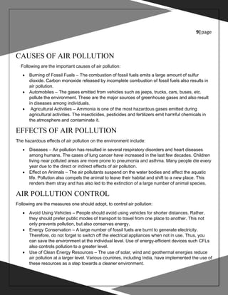 Pollution - Environmental Studies Project | PDF