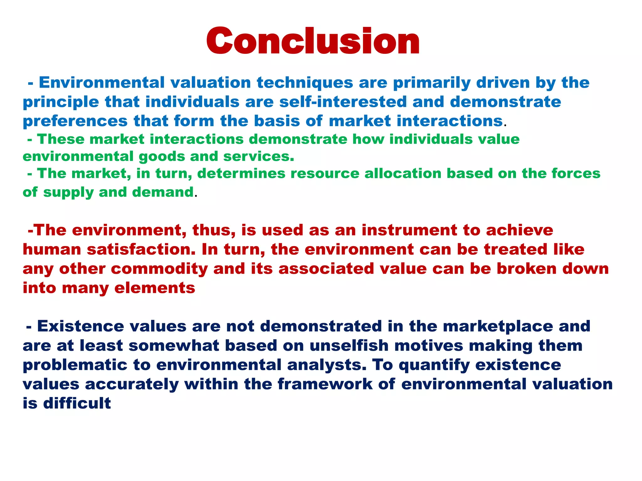 Envt valuation techniques | PPTX