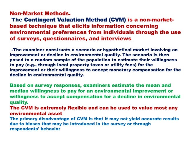 Envt valuation techniques