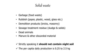Solid waste management and excreta disposal | PPTX