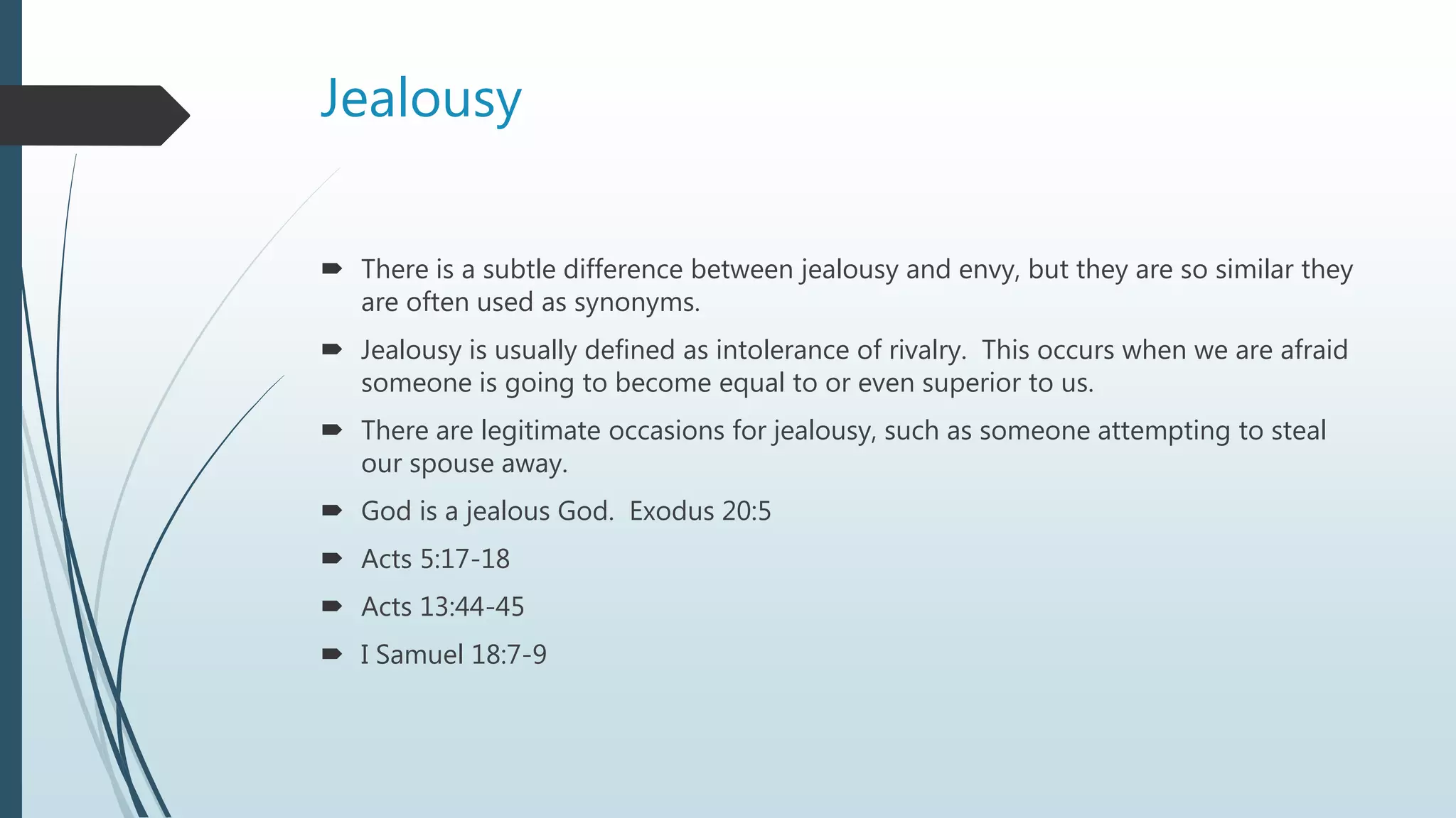 Envy jealousy and related sins | PPTX