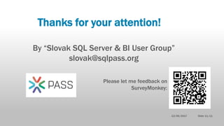 Windowing functions session for Slovak SQL Pass & BI | PPT