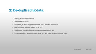 Windowing functions session for Slovak SQL Pass & BI | PPT