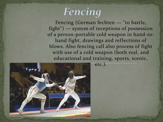 Fencing and a successful russian fencer D.V. Rigin | PPTX | Arms ...