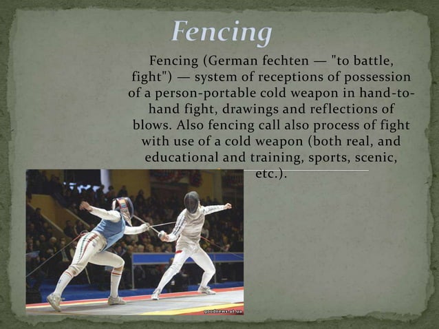 Fencing and a successful russian fencer D.V. Rigin | PPTX