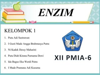 klasifikasi enzim dan fungsinya dan mekanisme kerjanya | PPT