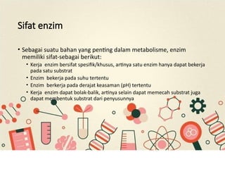 materi enzim untuk matakuliah biokimiaaa | PPT